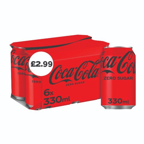 COKE ZERO 6PK PMP £2.99 330ML - Reliancewholesale.co.uk