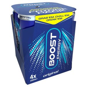 BOOST ENERGY REGULAR MULTIPACK 250ML - Reliancewholesale.co.uk
